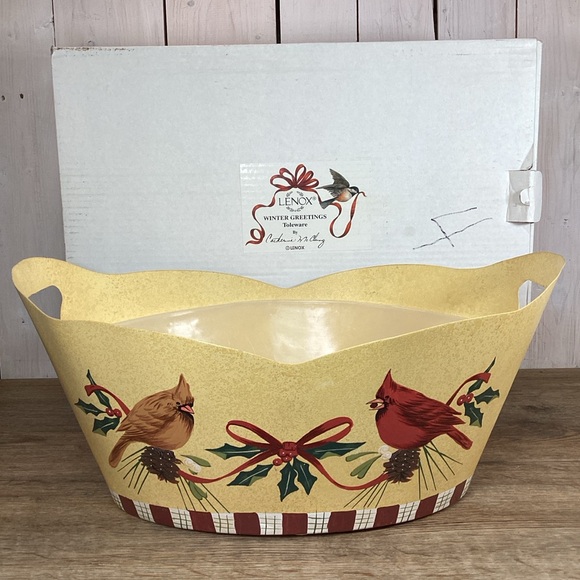 Lenox | Holiday | Lenox Winter Greetings Toleware Ice Chest With ...